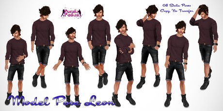 Second Life Marketplace - PURPLE POSES LEON - Male Poses