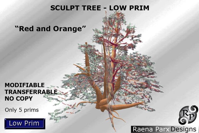 Second Life Marketplace - SCULPT TREE - LOW PRIM - "RED & ORANGE" *RPD*