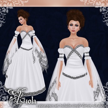 Second Life Marketplace - Viola - Gown - Chocolate Eclair (Silver)