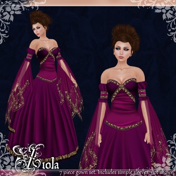 Second Life Marketplace - Viola - Gown - Sweet Nectar (Gold)