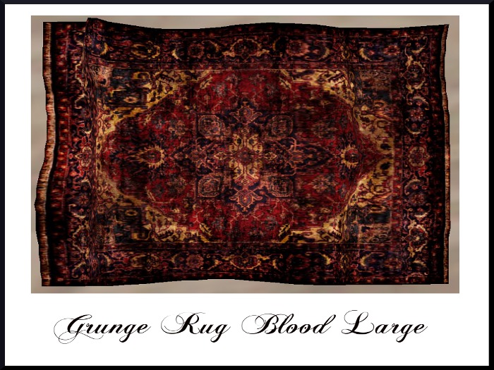 Second Life Marketplace - Grunge Rug Blood Red Rug ( Large)