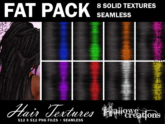 Second Life Marketplace - Black Dread Hair with Colored Streaks — PNG ...