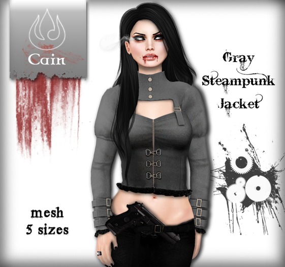 Second Life Marketplace - Cain - Gray - Steampunk Jacket
