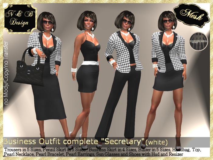 Second Life Marketplace - *N & B Design* Mesh Business Outfit ...