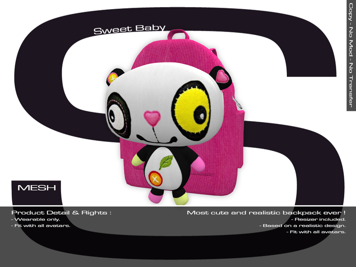 Second Life Marketplace - Sweet Baby - Backpack - Panda
