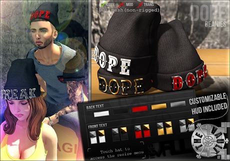 Second Life Marketplace - ! The Vault Dope Black Beanie