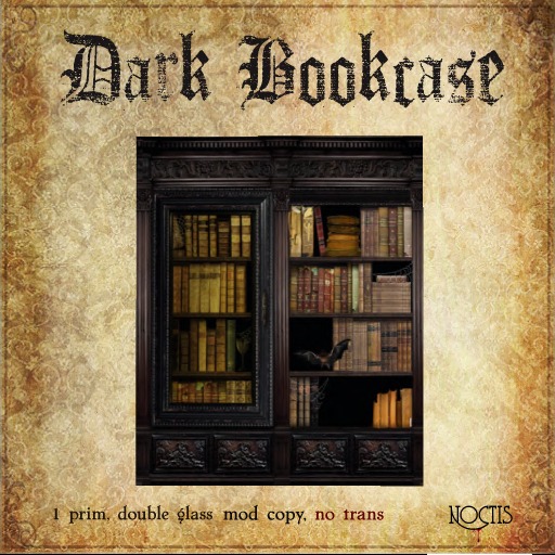 Second Life Marketplace - [noctis] Double bookcase #2c (glass door/bat ...