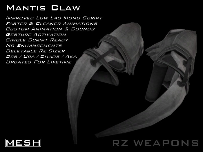 Second Life Marketplace - ::RZW:: Mantis Claw [MESH] :: v.2.0