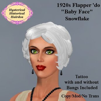 Second Life Marketplace - {HHH} 1920s - Baby Face - Snowflake(No Trans)