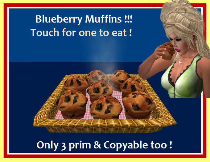 Second Life Marketplace - Homemade Blueberry Muffins ! Touch for a ...