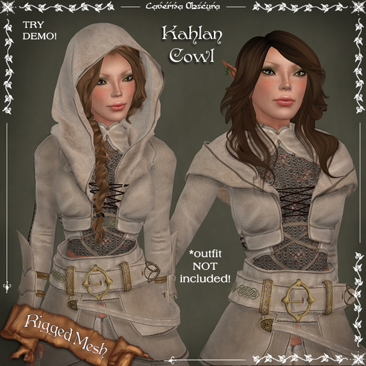 Second Life Marketplace - Kahlan Cowl (rigged mesh) by Caverna Obscura ...
