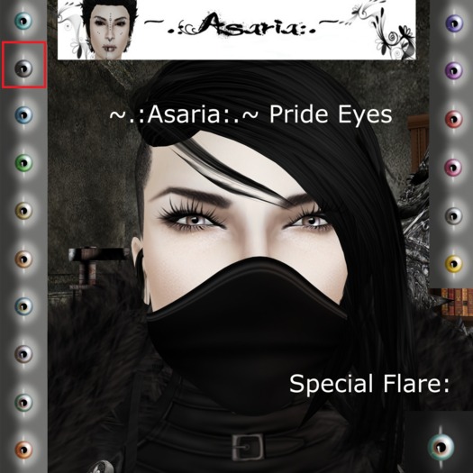 Second Life Marketplace - ~.:Asaria:.~ Pride Eyes Black Flare