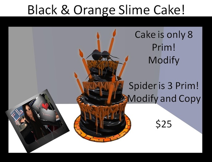 Second Life Marketplace - Black & Orange Slime Cake