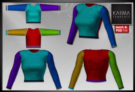 Second Life Marketplace - Karma Template - Full Perm Mesh Crop T-Shirt ...