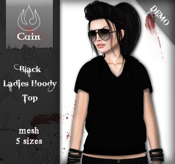 Second Life Marketplace - Cain - DEMO - Ladies Hoody Top