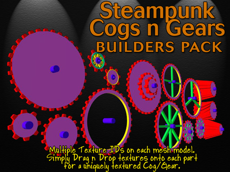 Second Life Marketplace - Steampunk Cogs and Gears Builders Pack