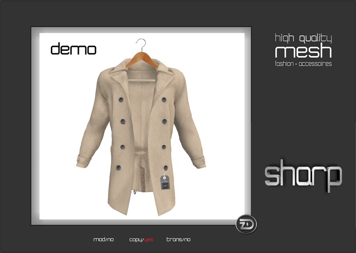 Second Life Marketplace - sharp by [ZD] - MESH - Wool Trench Coat