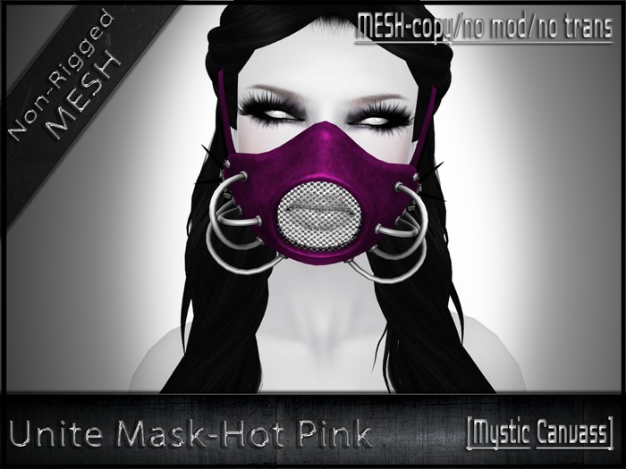 Second Life Marketplace - [MC] Unite Mask-Non Rigged-Hot Pink