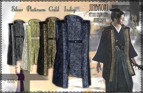Second Life Marketplace - ~SSS~ JINBAORI (Kimono Haori Coat) Platinum ...