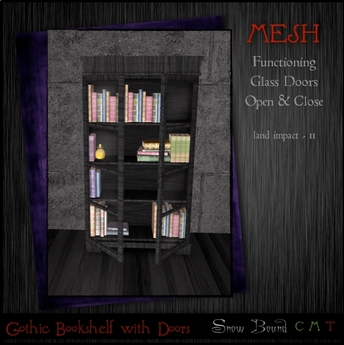 Second Life Marketplace - Snow Bound - Gothic Bookshelf with ...