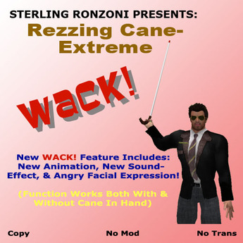 Second Life Marketplace - Sterling's Rezzing Cane Extreme (Boxed)