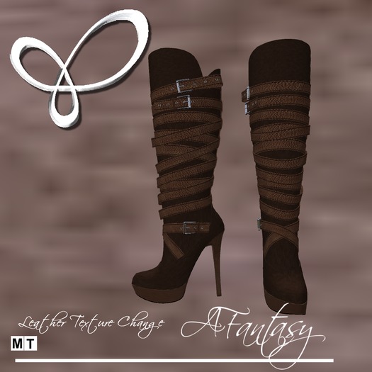 Second Life Marketplace - AFantasy Leather Texture Change Strappy Knee ...