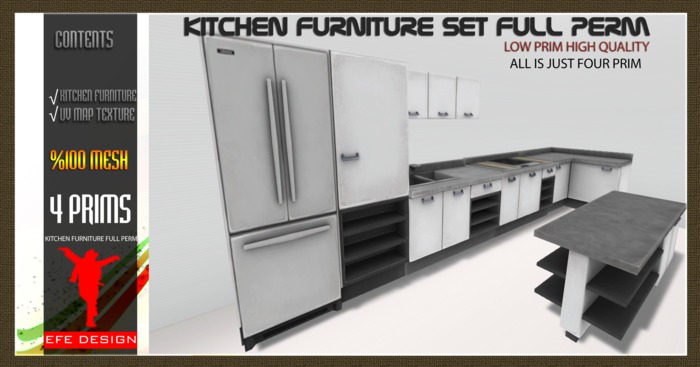 Second Life Marketplace - Kitchen Furniture Set Full Perm EFE DESIGN