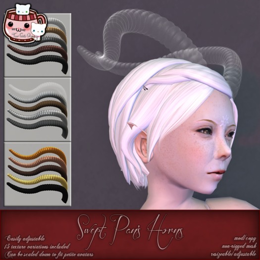 Second Life Marketplace - c( TC ) Swept Pan's Horns