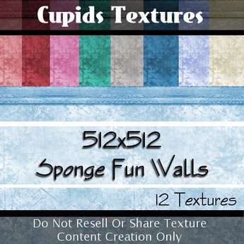 Second Life Marketplace - *CUPIDS TEXTURES* 12 Sponge Fun Walls TEXTURES