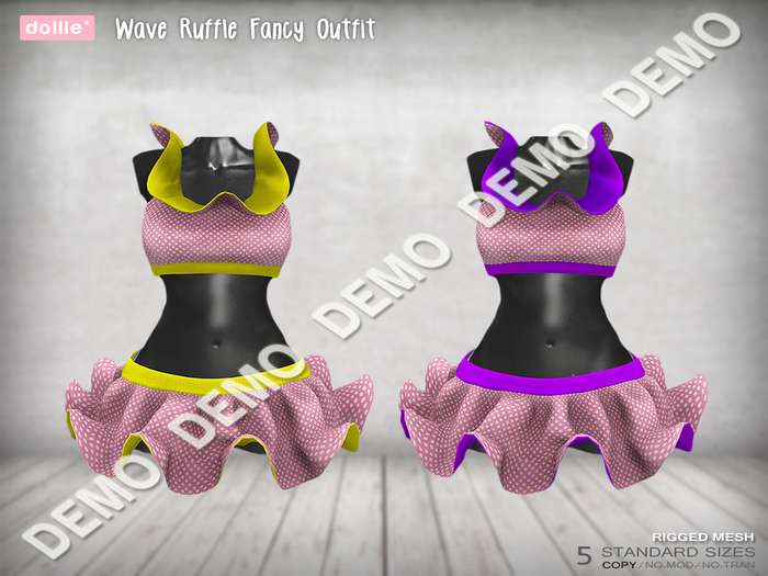Second Life Marketplace - {dollle*} [DEMO] Wave Ruffle Fancy Outfit