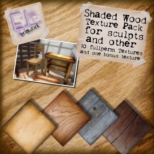 Second Life Marketplace - E.L. - Shaded Wood Texture Pack for sculpts ...