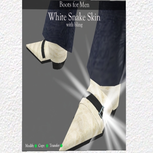 Second Life Marketplace - White Snake Boots for Men