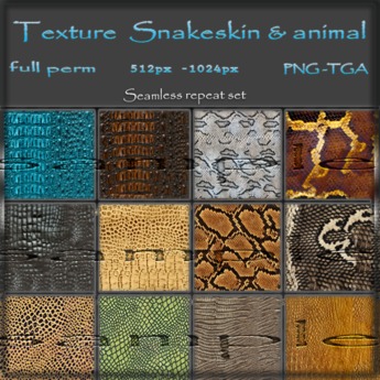 Second Life Marketplace - AT-Texture Snakeskin & animal + hud texture ...