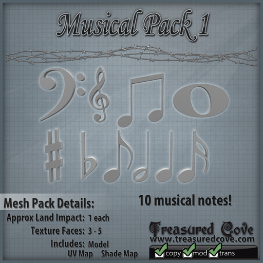 Second Life Marketplace - -TC- Musical Pack 1 Mesh 50% Discount!!