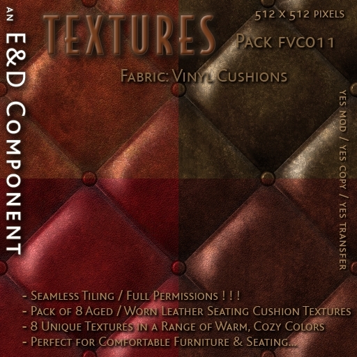 Second Life Marketplace - [FVC011] 8 Aged and Worn Vinyl / Leather ...