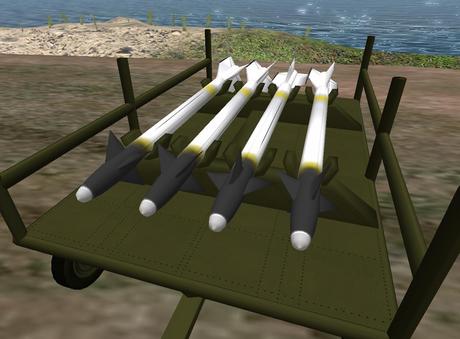 Second Life Marketplace - Green Missile Cart with AIM-9 Sidewinder ...