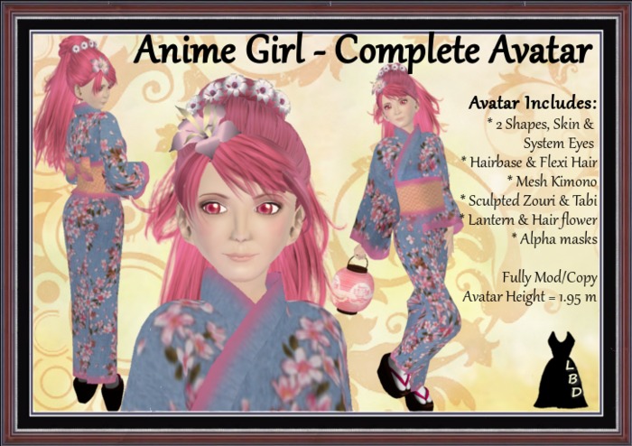Second Life Marketplace - *LBD* Anime Girl - Complete Cosplay Avatar