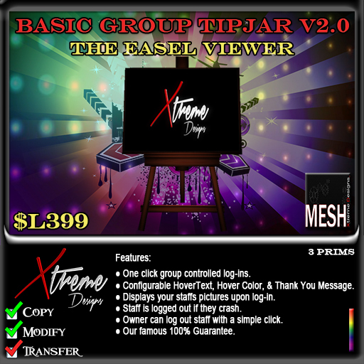 Second Life Marketplace - Basic Club / Group TipJars -Easel- Group ...