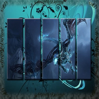 Second Life Marketplace - Blue electric dragon Wall Art