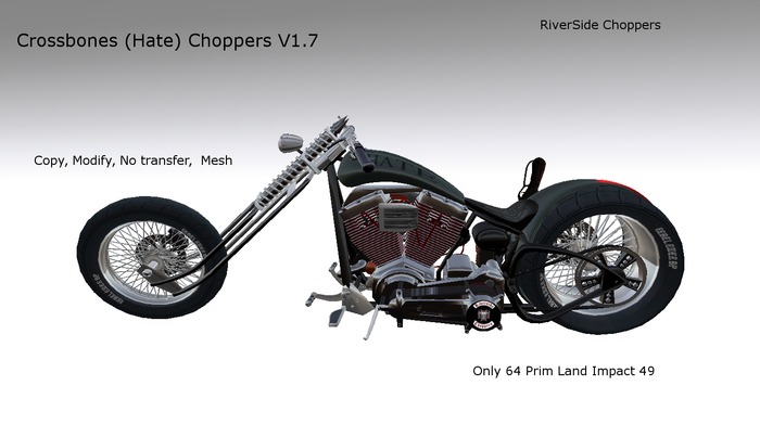 Second Life Marketplace - Crossbones (Hate) Choppers, Bikes V2.2 Box