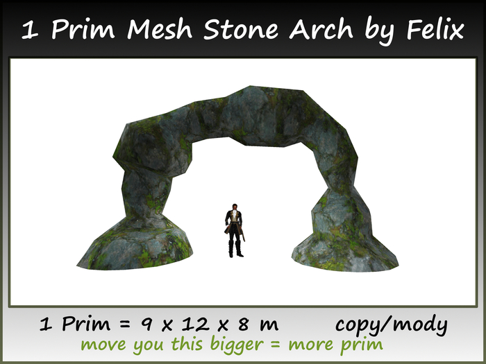 Second Life Marketplace - 1 prim mesh stone arch bei felix 1 prim ...