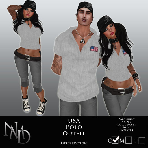 Second Life Marketplace - .:[NMD]:. Polo USA Box (Female)
