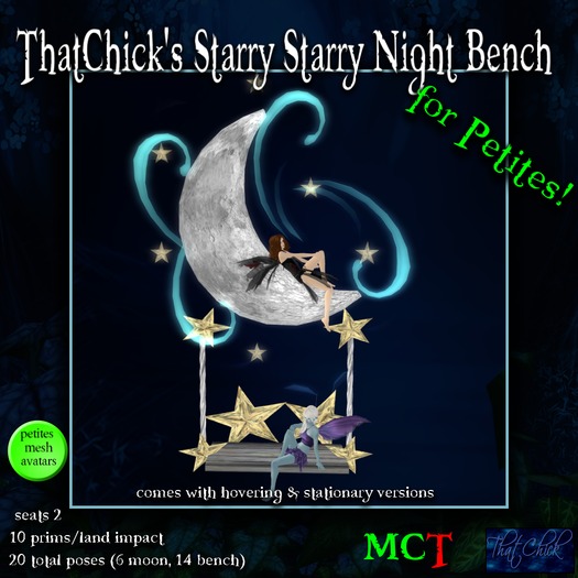 Second Life Marketplace - ~tc~PETITES Starry Starry Night Bench [mc ...