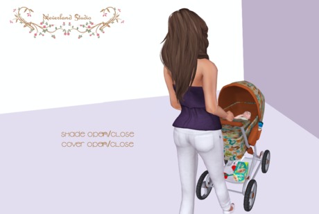 Second Life Marketplace - Neverland - Prim Baby Stroller - Dino