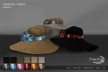 Second Life Marketplace - DANIELLE Straw Hat Verona Majestic
