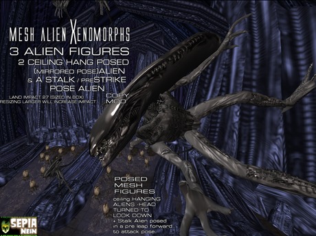 Second Life Marketplace - Mesh ALIEN XENOMORPH FIGURES:CEILING CRAWL ...