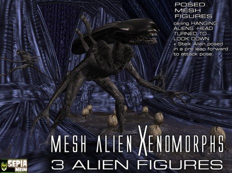 Second Life Marketplace - Mesh ALIEN XENOMORPH FIGURES:CEILING CRAWL ...