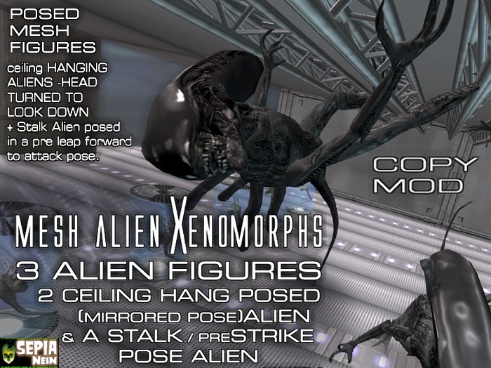 Second Life Marketplace - Mesh ALIEN XENOMORPH FIGURES:CEILING CRAWL ...