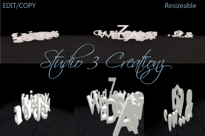 Second Life Marketplace - Mesh Letters and Punctuation by Studio 3 ...