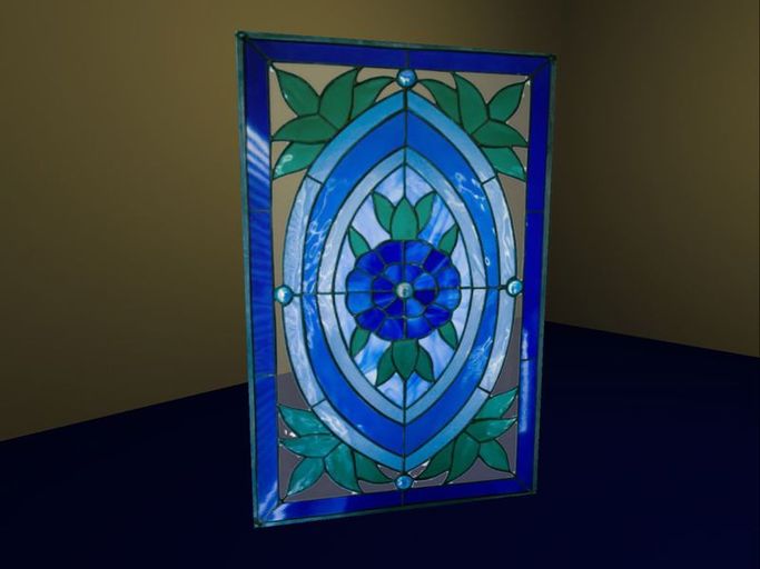 Second Life Marketplace - Maruti Textures Blue Flower Stained Glass ...